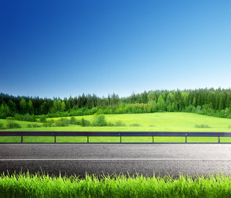 Road of spring grass stock photo. Image of horizon, farmland - 39280708