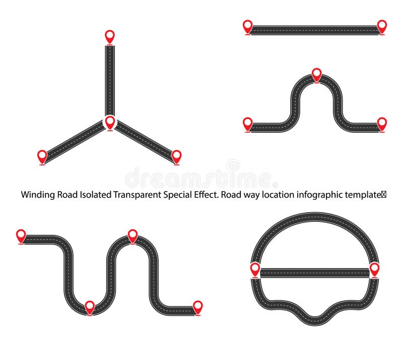 A Road with a Starting, Intermediate and Ending Points. an Element of a ...
