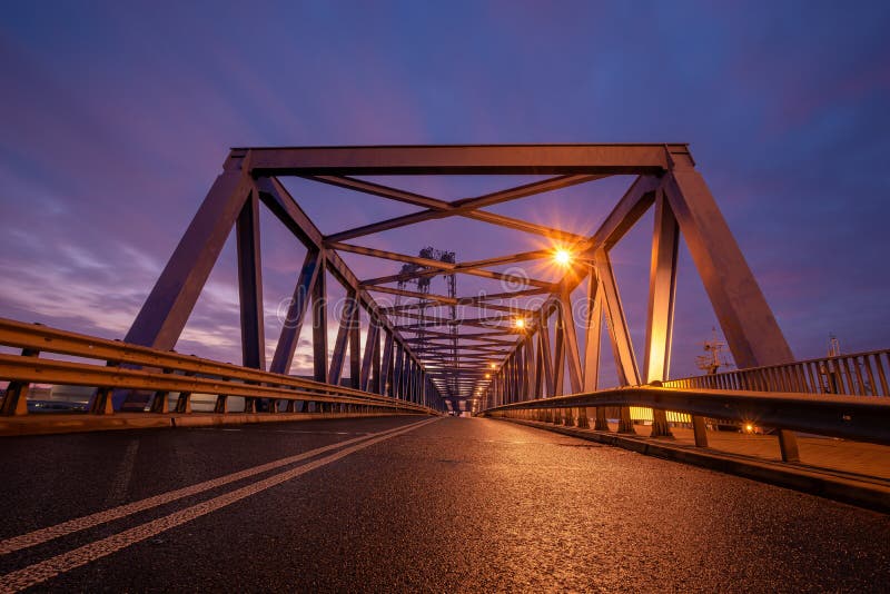 Road on a Steel Truss Bridge Stock Photo - Image of landmark, asphalt ...