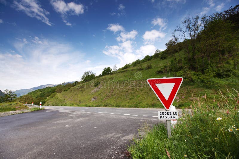 Road stop sign in france stock photo. Image of drive - 25238242