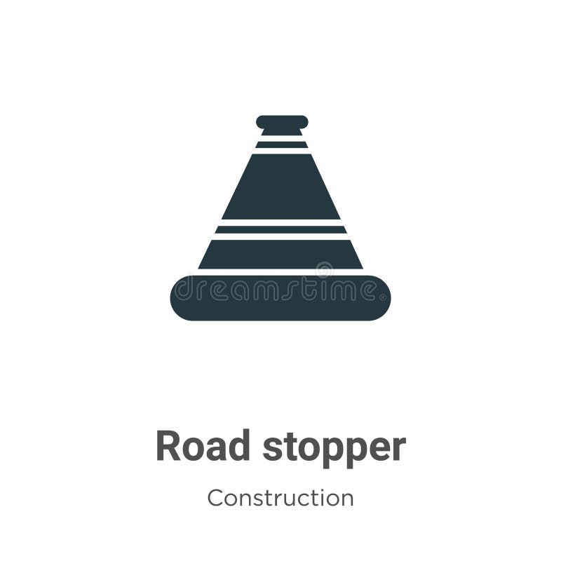 Road Stopper Vector Icon on White Background. Flat Vector Road Stopper ...