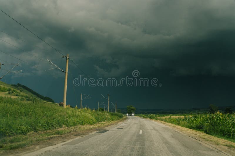 A road and storm sky stock image. Image of clouds, storm - 41902827