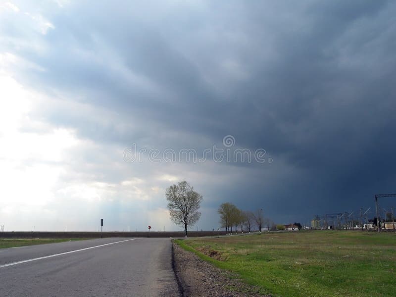A road and storm sky stock image. Image of clouds, storm - 41902827