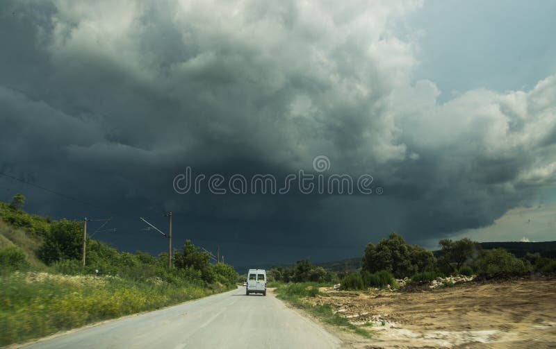 A road and storm sky stock image. Image of clouds, storm - 41902827
