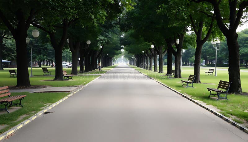 Road Straight Path Tree Lined, Scenic Landscape and Nature Pathway View ...