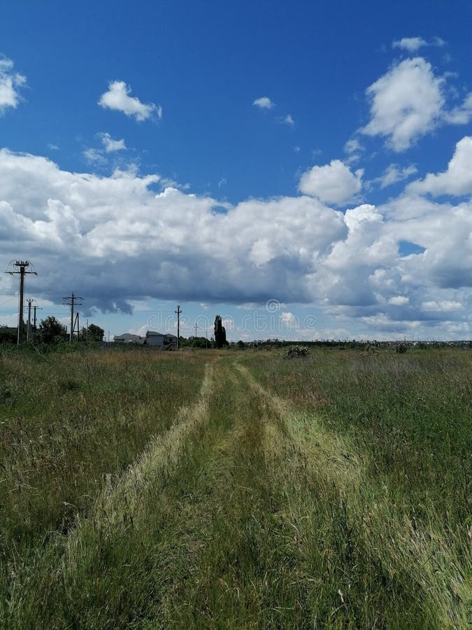 A Road of Straws in the Field Stock Photo - Image of landscape, summer ...