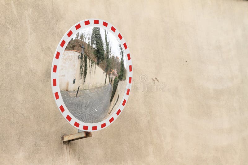 Street road mirror stock photo. Image of pole, road, safe - 53592978