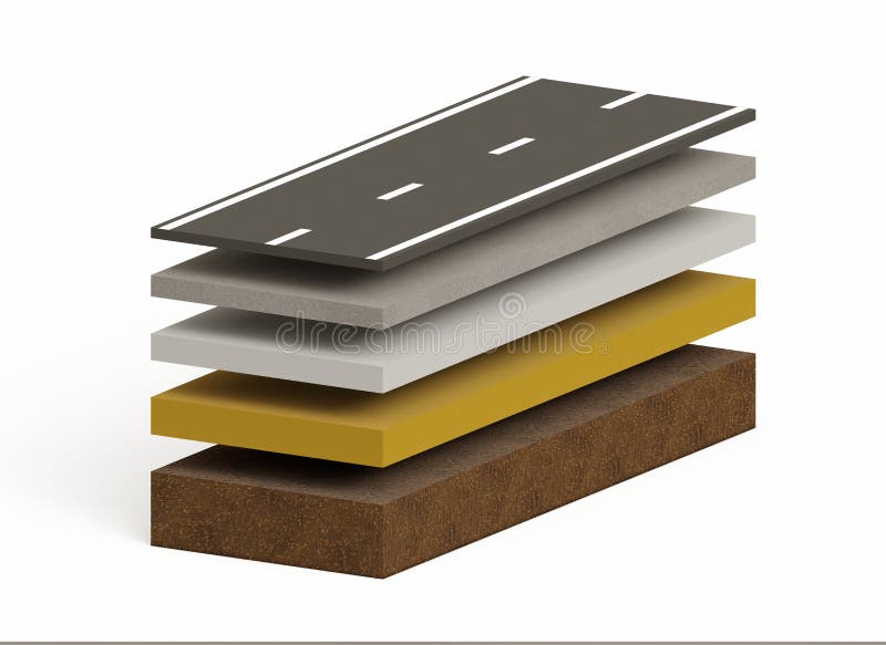 Road Structure Layers Diagram Blow Up Stock Illustration - Illustration ...