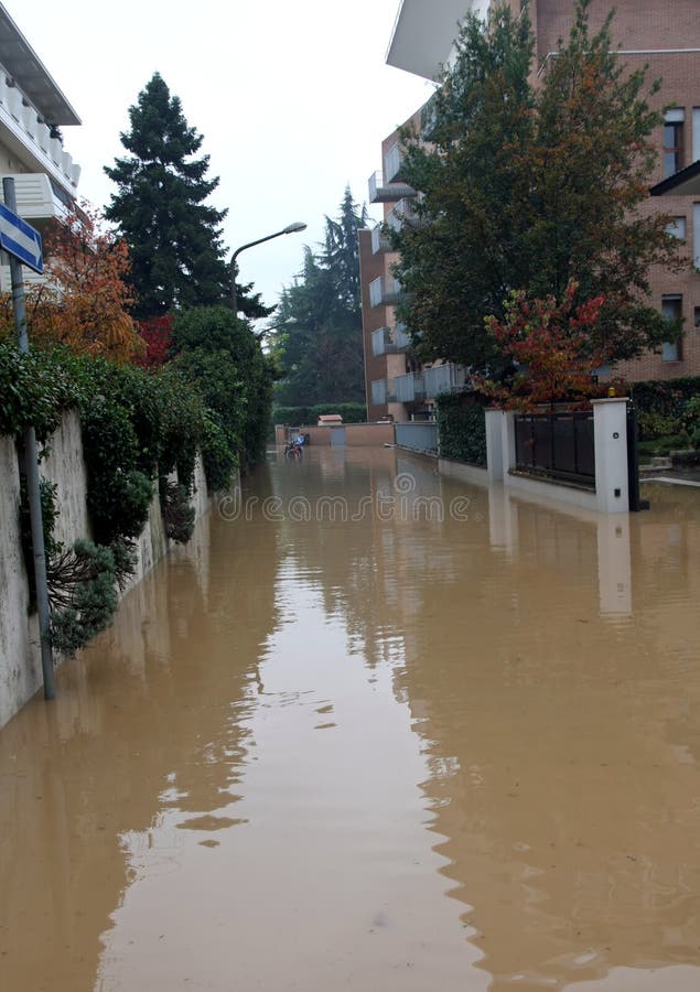 Road Submerged by the Mud during the Flood Stock Image - Image of ...