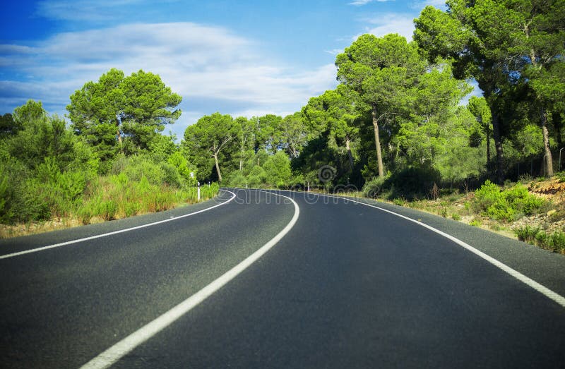 Road in summer. stock photo. Image of route, freedom - 47458716