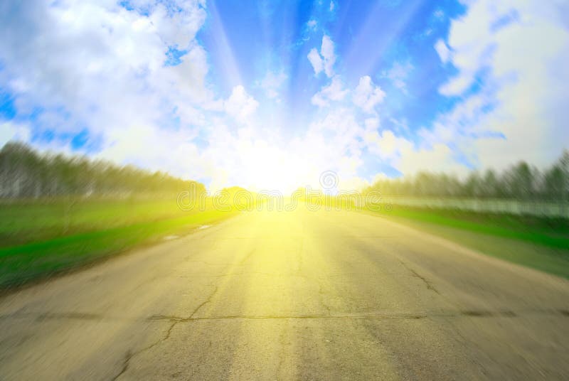 Blur road and sun stock image. Image of freedom, outdoors - 6485675