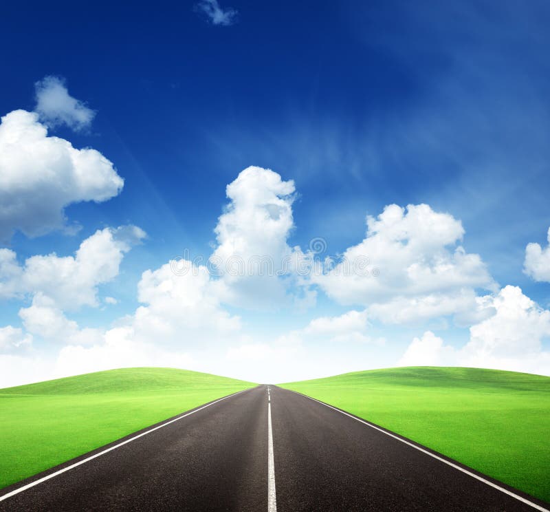 Road and sunny day stock image. Image of blue, landscape - 21714871