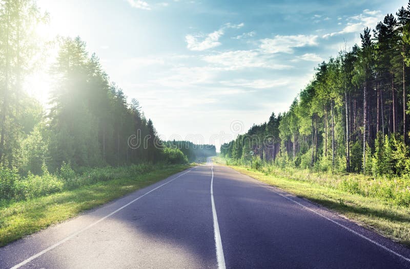 Road and sunny day stock image. Image of blue, landscape - 21714871