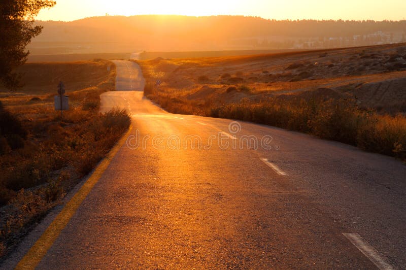Road art sunset stock image. Image of road, turns, moving - 6735179