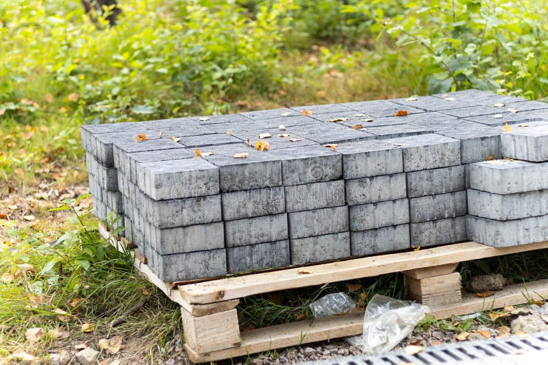Grey Road Paving Blocks, Paving Stones Stock Image - Image of material ...