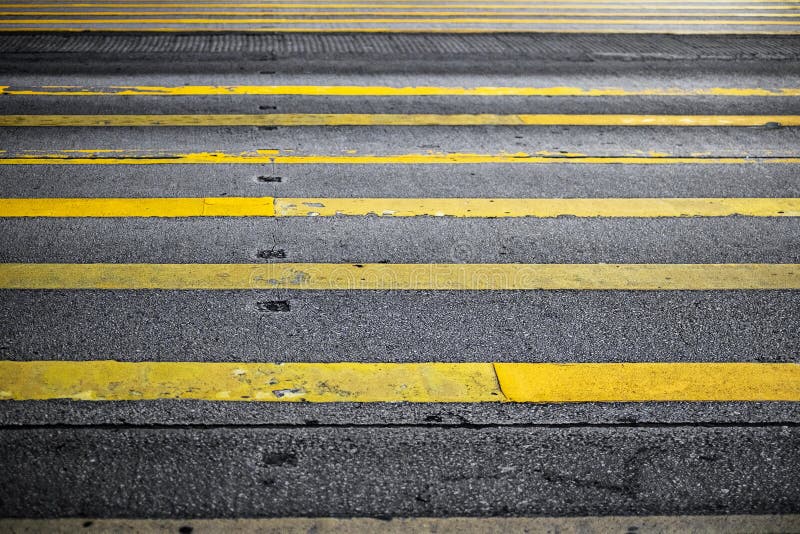 Road Surface Marking Yellow Lines Stock Image - Image of asphalt, black ...