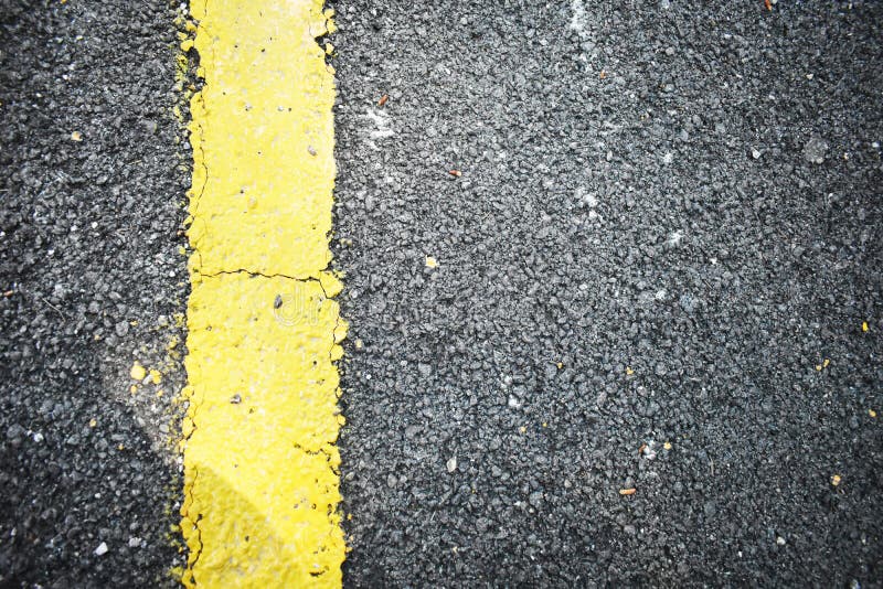 Yellow Continuous Tracks on the Road Stock Image - Image of paiting ...
