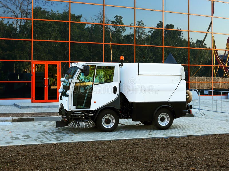 Road sweeper stock image. Image of cleaner, garbage, road - 41138341