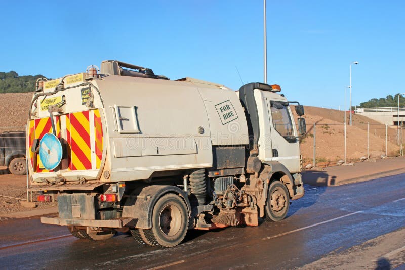 Road sweeper at work stock photo. Image of road, industry - 156543528