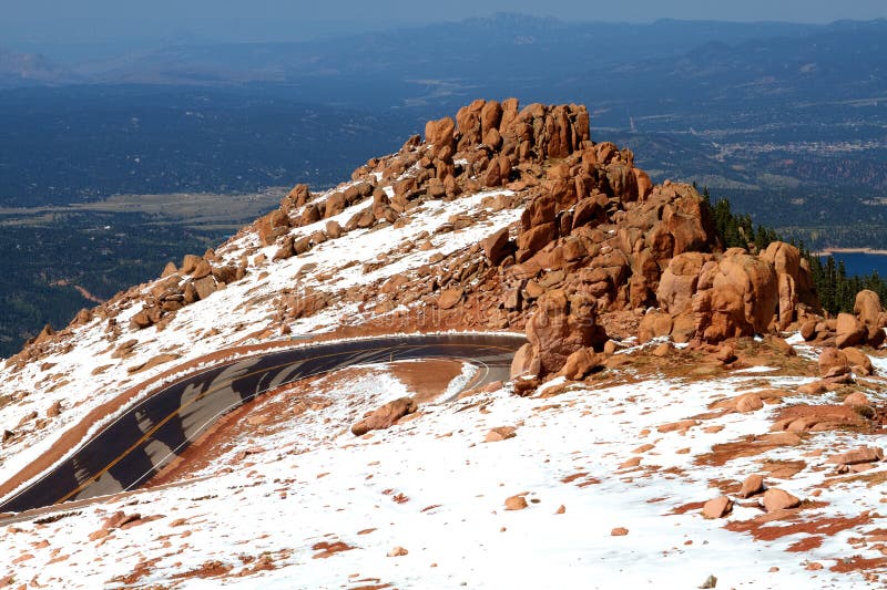 Road Switchback at Boulder Outcrop Stock Image - Image of colorado ...
