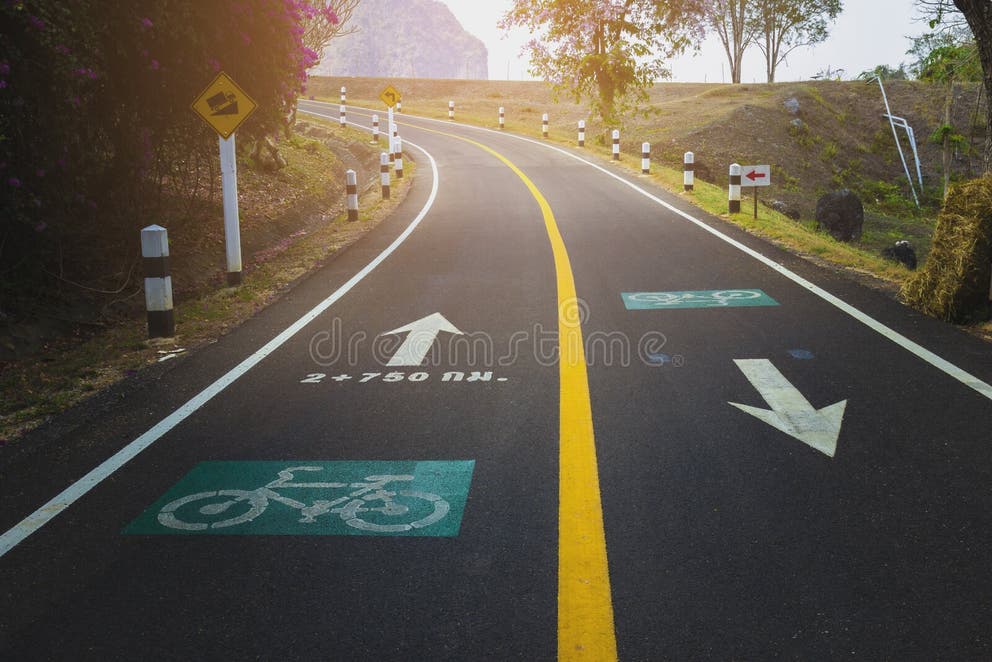 Road Symbols for Exercise Bikes and Racing Stock Image - Image of ...