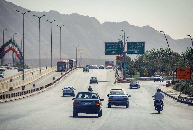 Traffic in Tehran editorial photography. Image of persia - 111597562