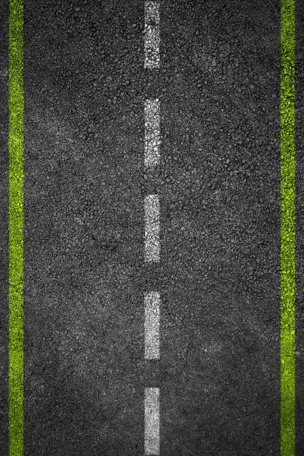 Road Texture with Two Yellow Stripes and Dashed White Stripe Stock ...