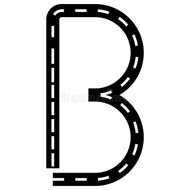 Road Theme Alphabet Letters Font Road Markings Vector Illustration ...