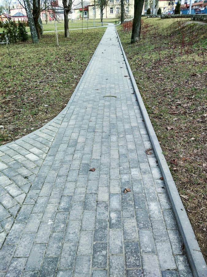 Road of tile stock image. Image of tile, spring, park - 88456491