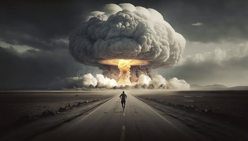 A Road To the Apocalypse. Generative AI Stock Illustration ...