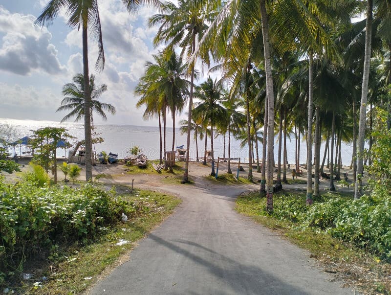 The Road To the Beautiful Beach in the Village Stock Photo - Image of ...
