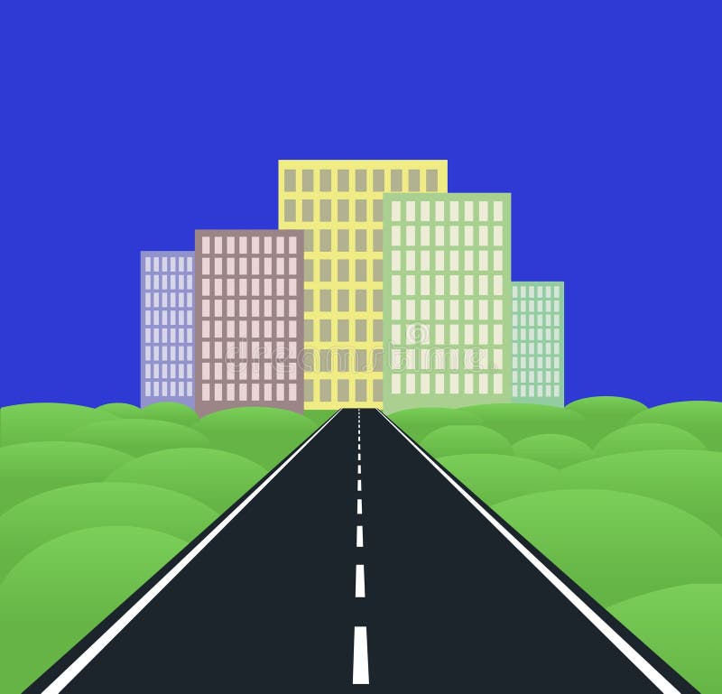 Road stock vector. Illustration of city, cityscape, building - 270702261