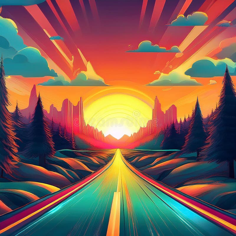 A road to bright future stock illustration. Illustration of pattern ...