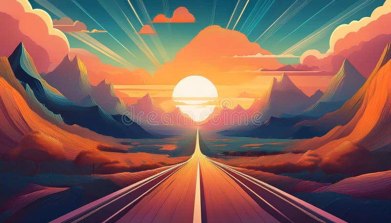 A road to bright future stock illustration. Illustration of bright ...