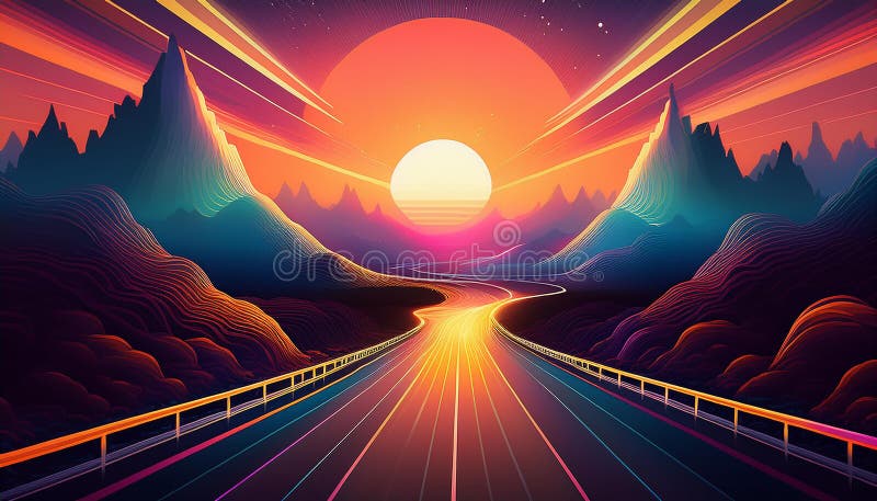 A road to bright future stock illustration. Illustration of generated ...