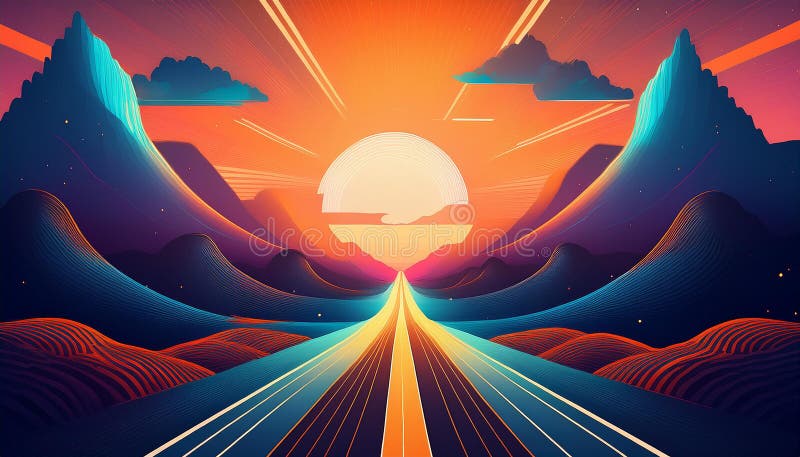 A road to bright future stock illustration. Illustration of road ...