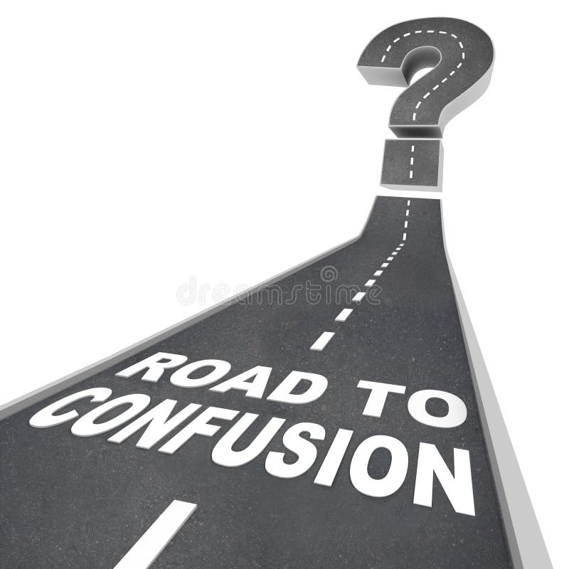 Road To Confusion - Words on Street Stock Illustration - Illustration ...