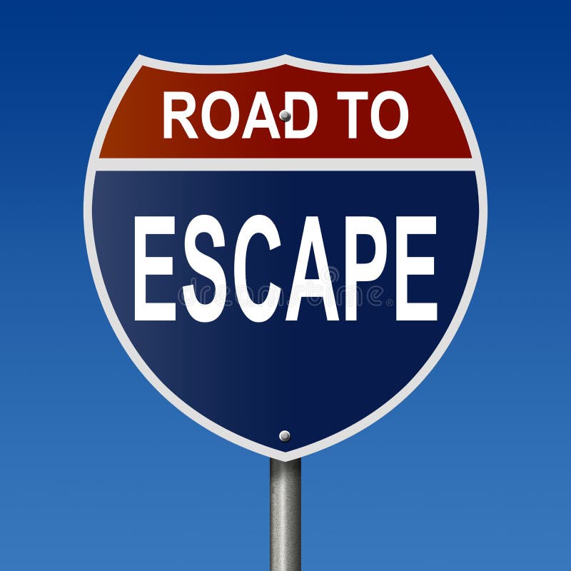 Road To Escape Highway Sign Stock Illustration - Illustration of ...