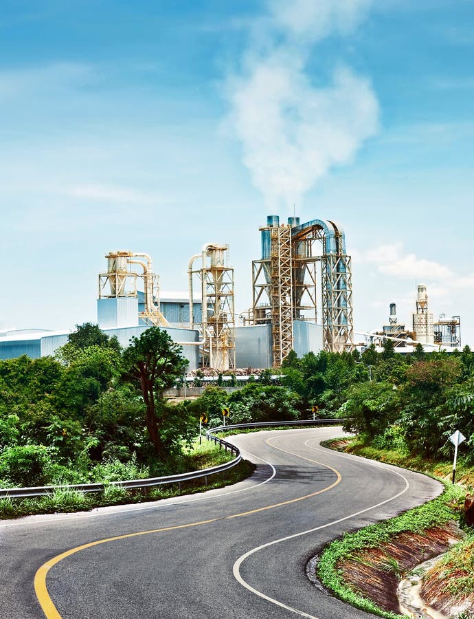 Road to factory stock image. Image of environment, industrial - 20214305