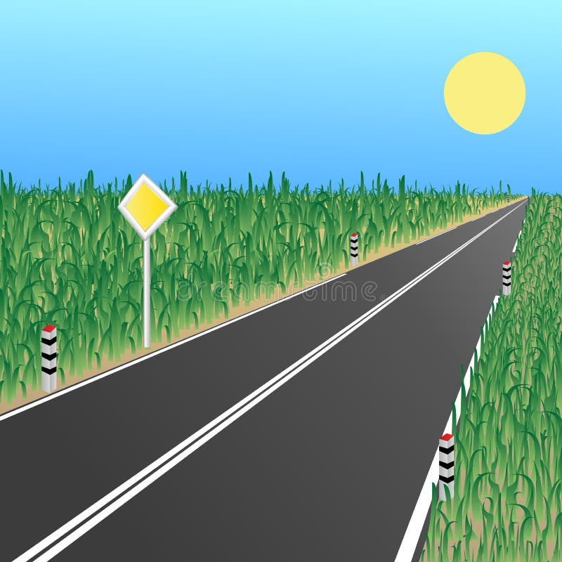 Road to a field stock vector. Illustration of landscape - 28565951