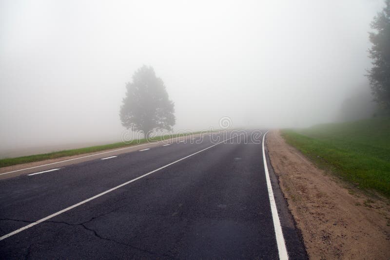 Road to a fog stock image. Image of meadow, travel, misty - 21007185