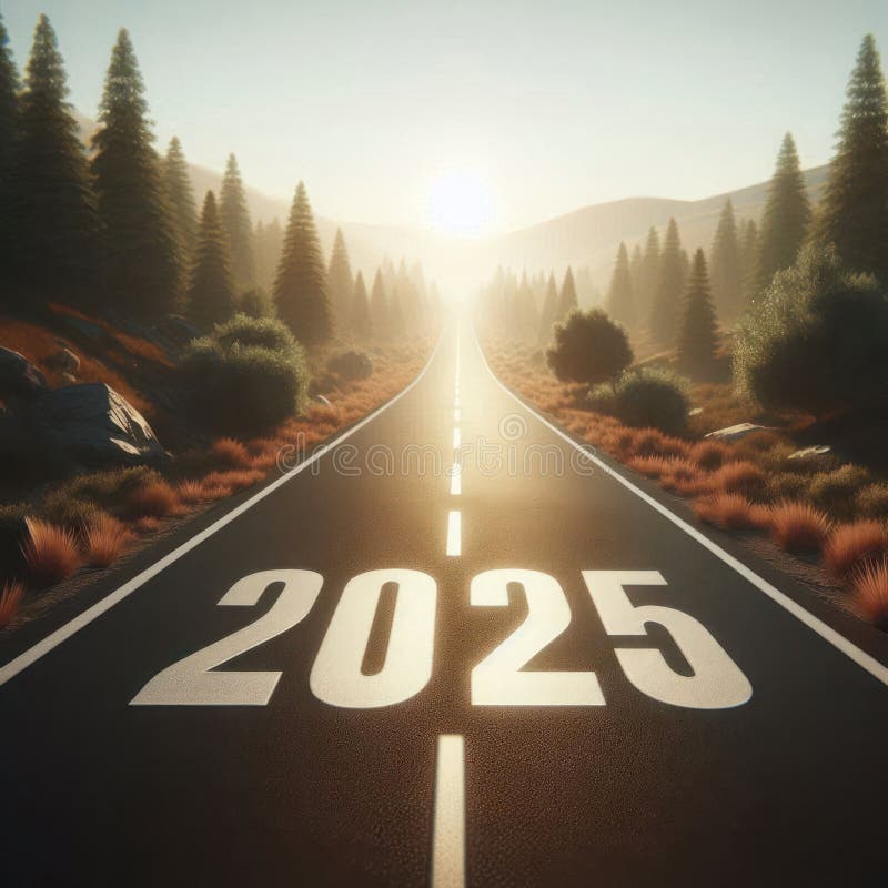 The Road To the Future with the Inscription 2025. Stock Image - Image of highway, progress ...