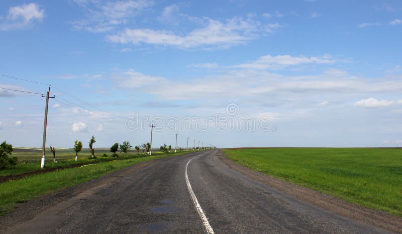 Road to horizon stock image. Image of clouds, perspective - 14487039
