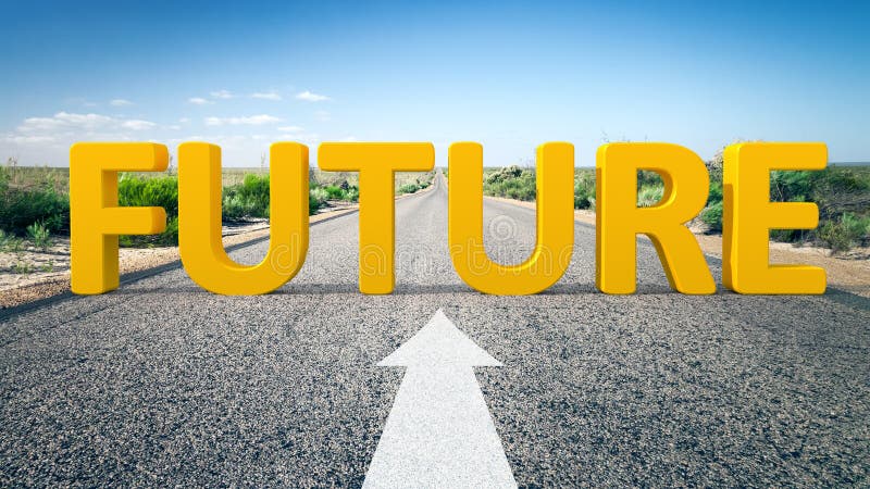 Road To Horizon and the Word Future Stock Illustration - Illustration ...