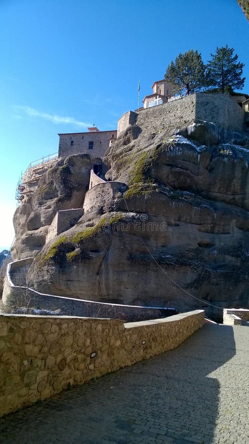 A Road To a Monastery in a Mountain Stock Image - Image of monastery ...