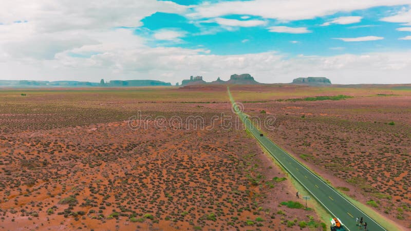 Road To the Monument Valley, Aerial View from Drone Stock Video - Video ...