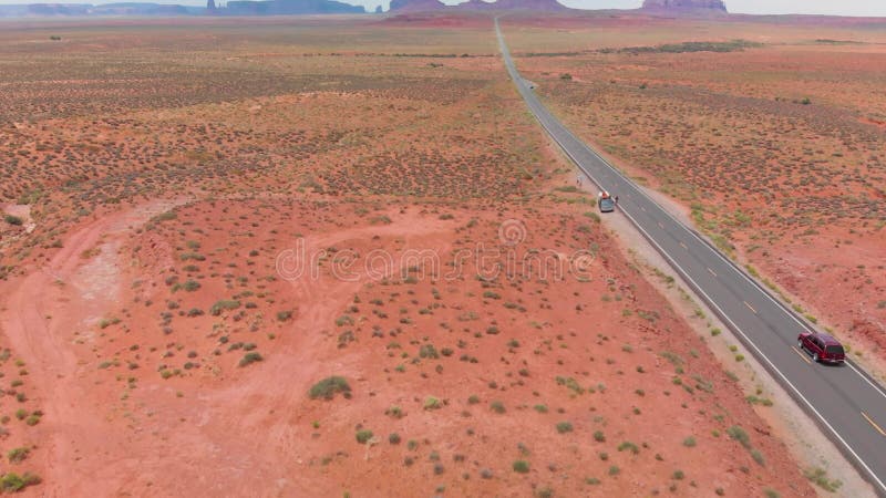 Road To the Monument Valley, Aerial View from Drone Stock Video - Video ...