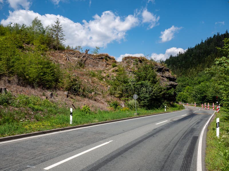 The Road To the Mountains Forest Dieback in the German Stock Photo ...