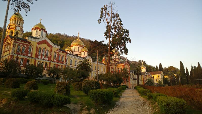 The Road To New Athos Monastery Stock Image - Image of monastery ...