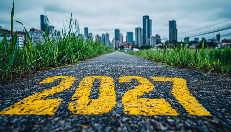 Road To 2027, New Year S Resolution, Future Vision with Empty Road ...